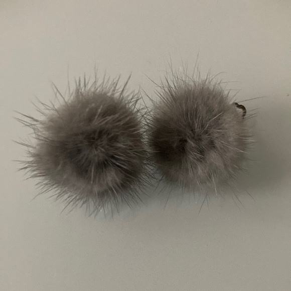 Jewelry | Gray Mink Fur Clip On Earrings | Poshmark